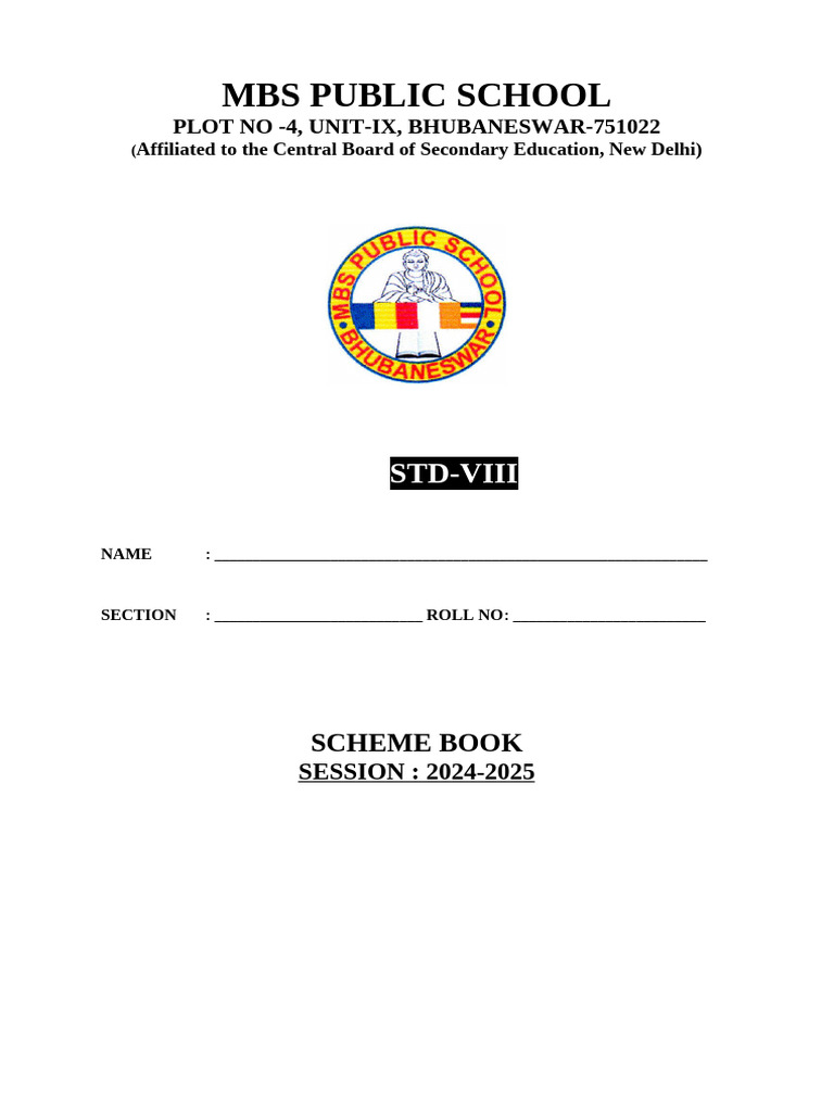 Mbs Public School: Std-Viii | PDF | Verb | Control Flow