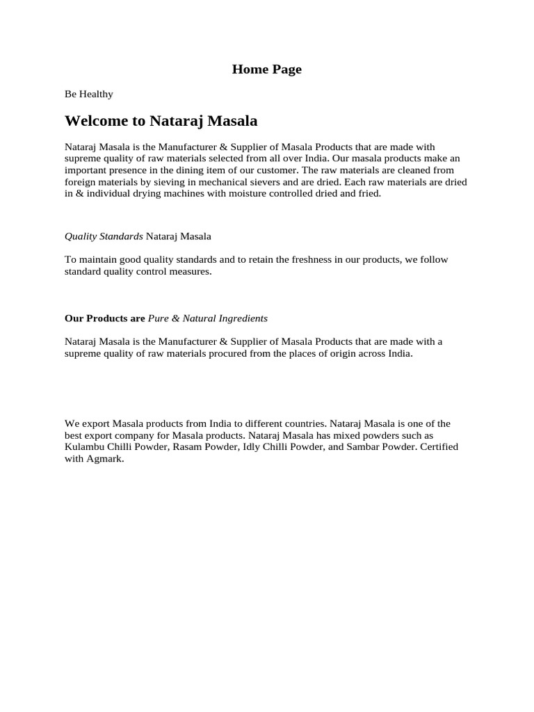 Nataraj Website Correction | PDF | Cooking, Food & Wine