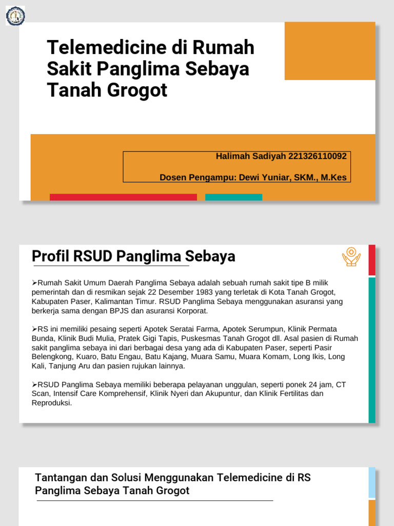 Tugas 2 Simrs - Telemedicine RS Panglima Sebaya - Stikes MM - Halimah ...