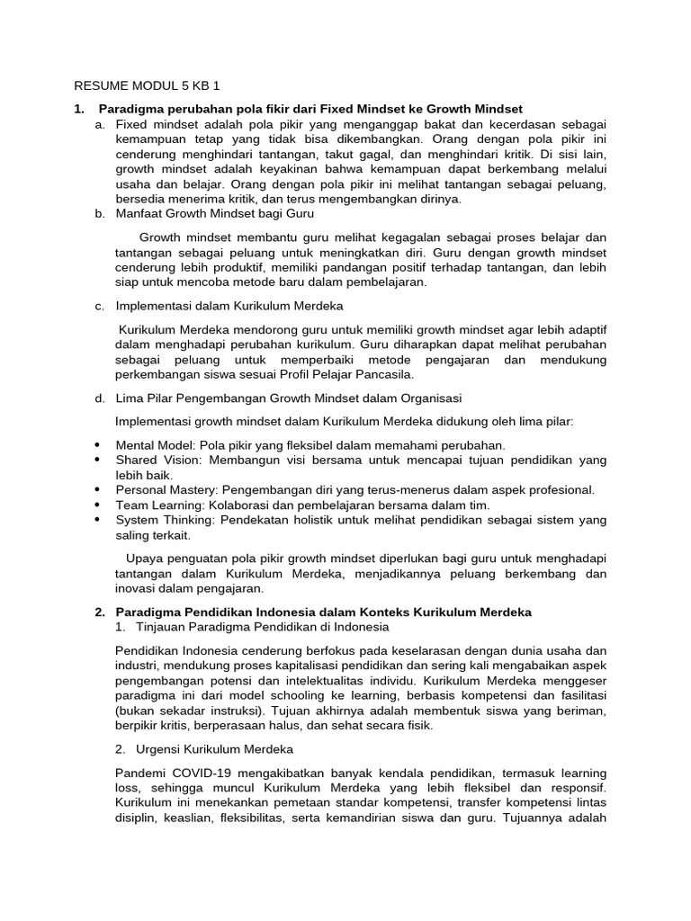 Resume Modul 5 KB 1 | PDF