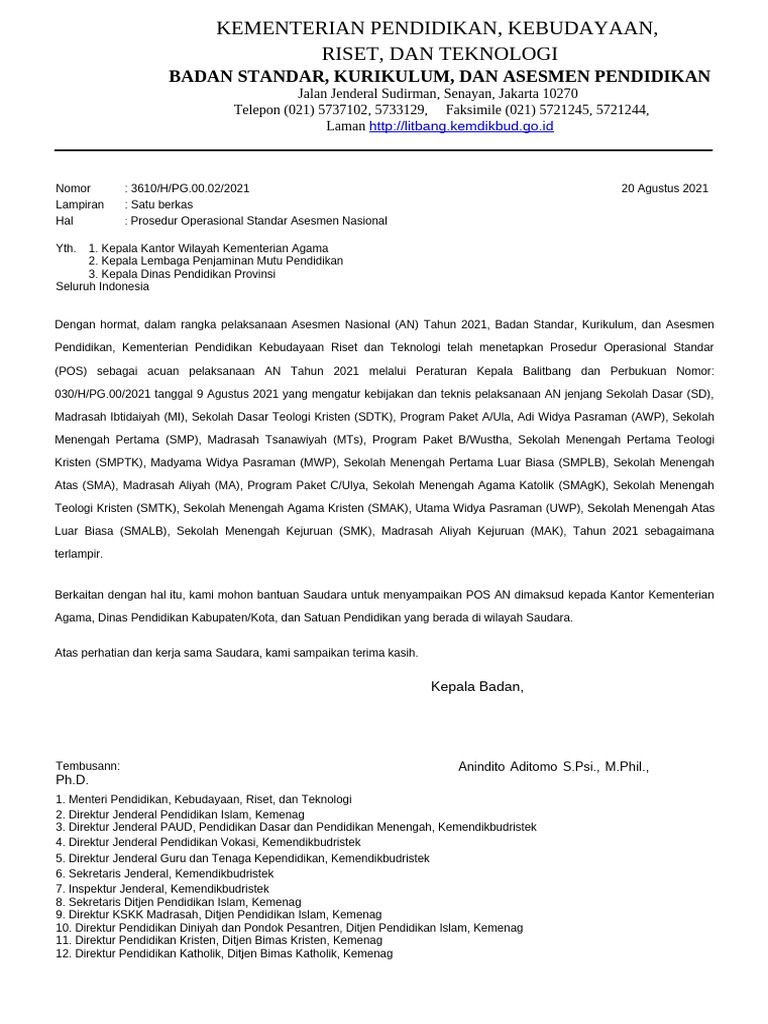 Surat Pengantar Kabadan-Acc | PDF