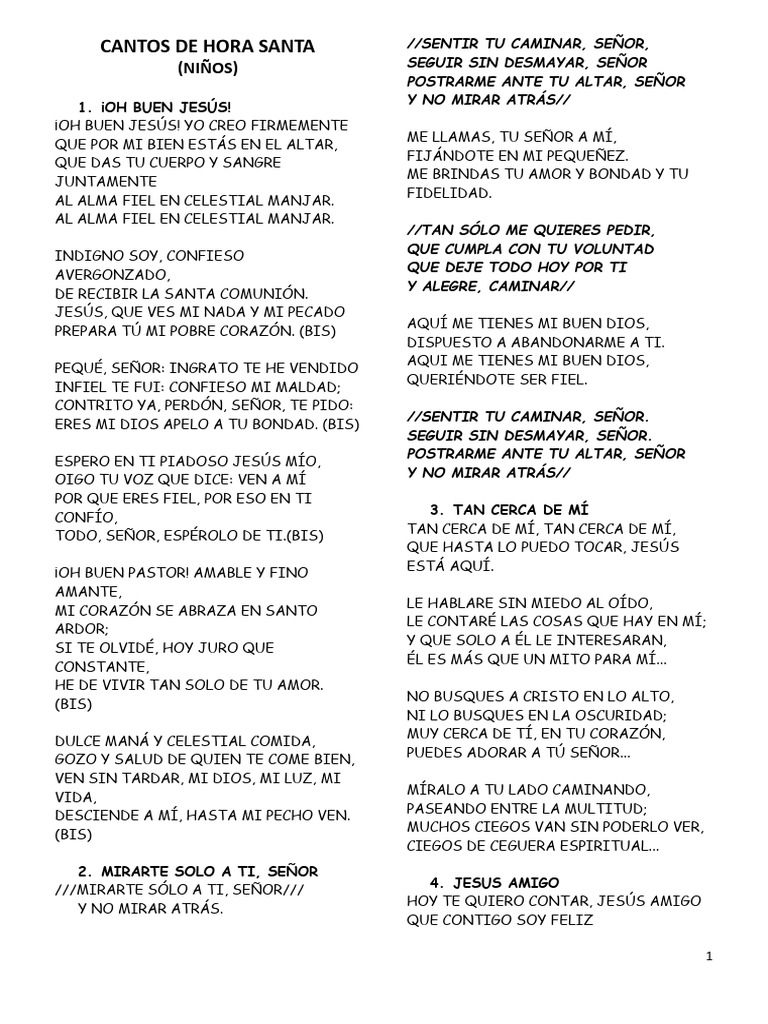 Cantos de Hora Santa | PDF | eucaristía | Teología
