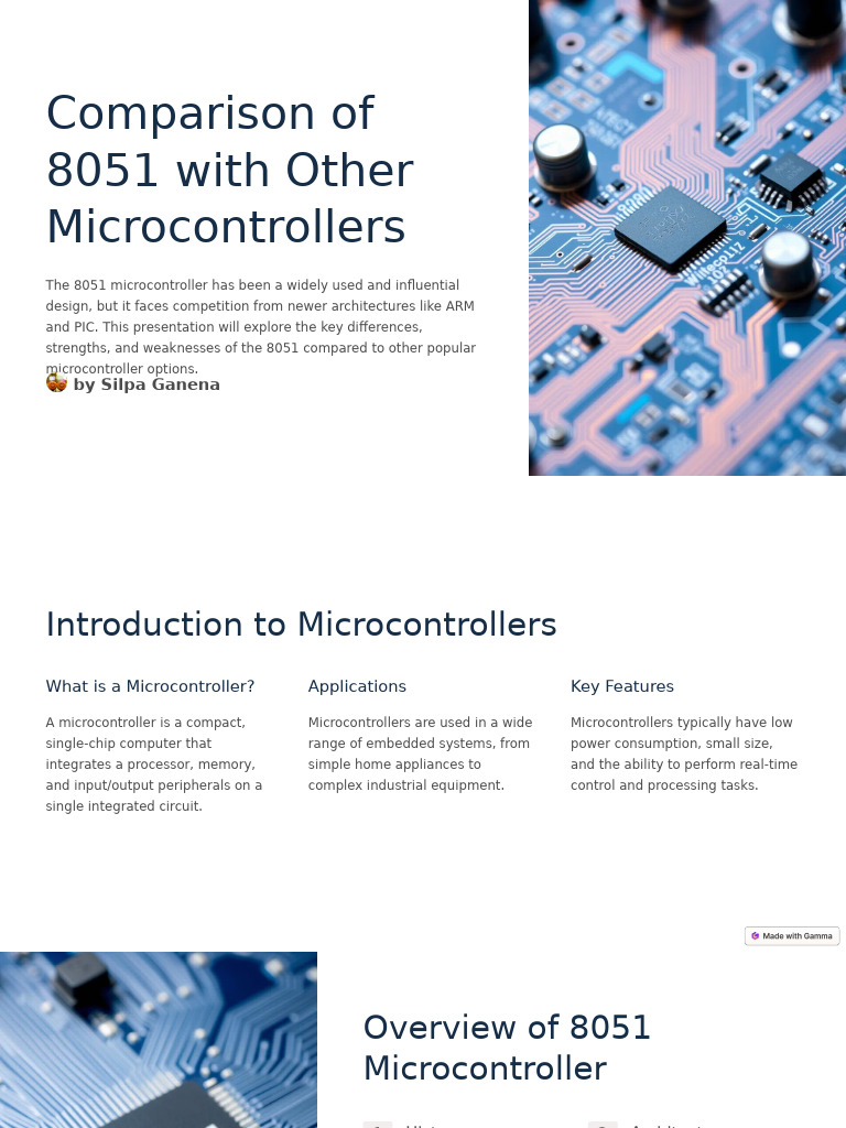 Comparison of 8051 With Other Microcontrollers | PDF | Microcontroller | Integrated Circuit