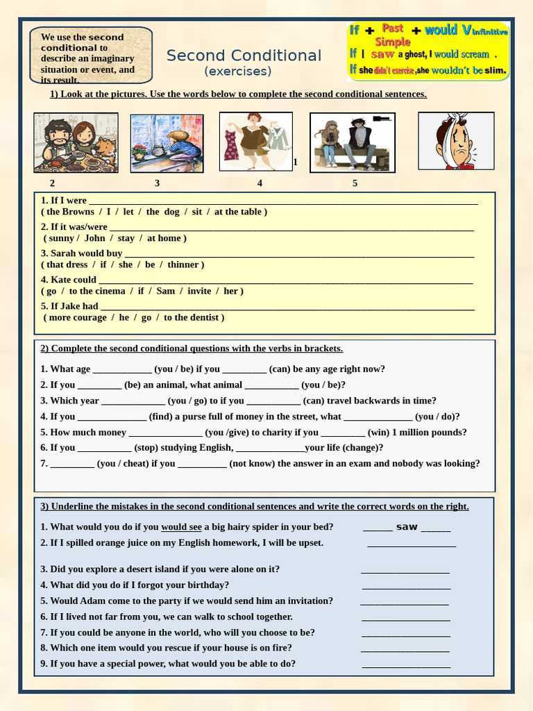 Second Conditional Exercises OK | PDF | Linguistics | Grammar