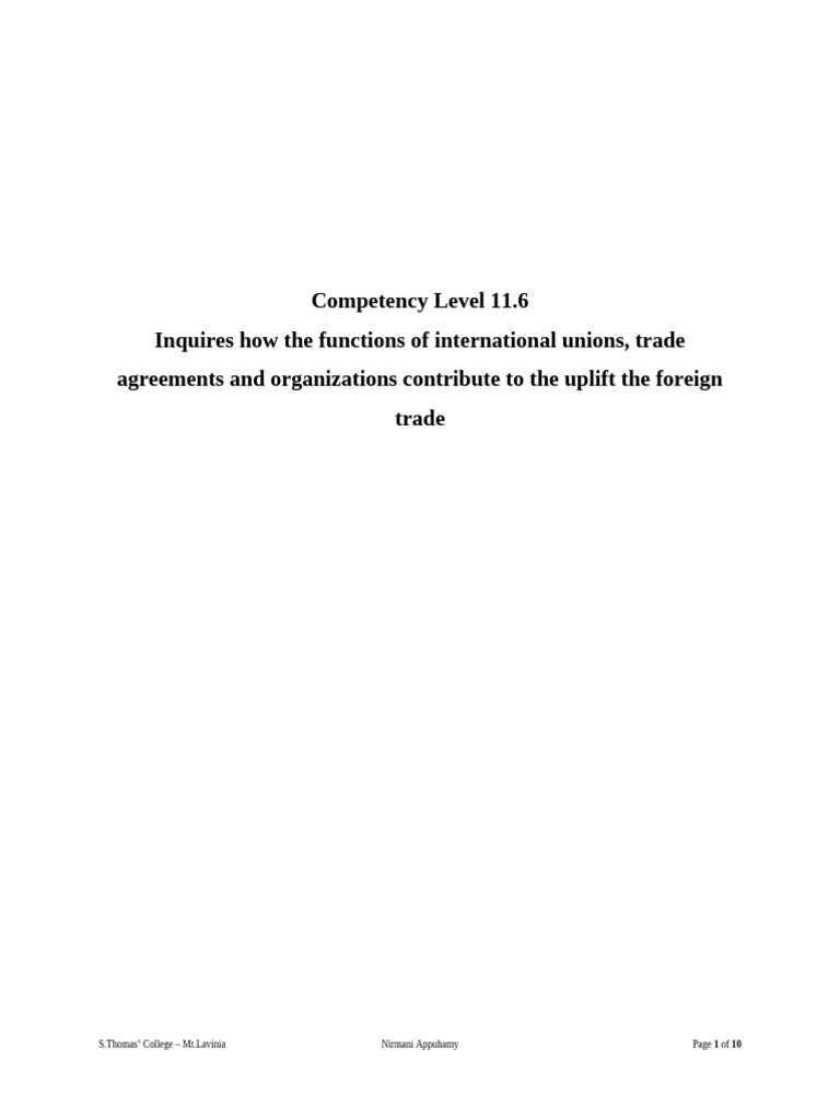 Impact of Trade Unions on Foreign Trade | PDF | European Union ...