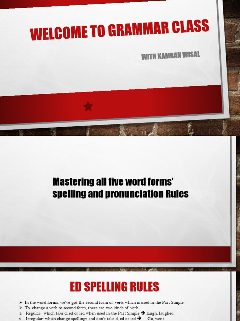 Word Form's Spelling Rules | PDF | Consonant | Linguistic Typology