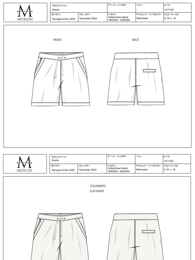 Shorts Techpack - Compressed | PDF | Seam (Sewing) | Linens