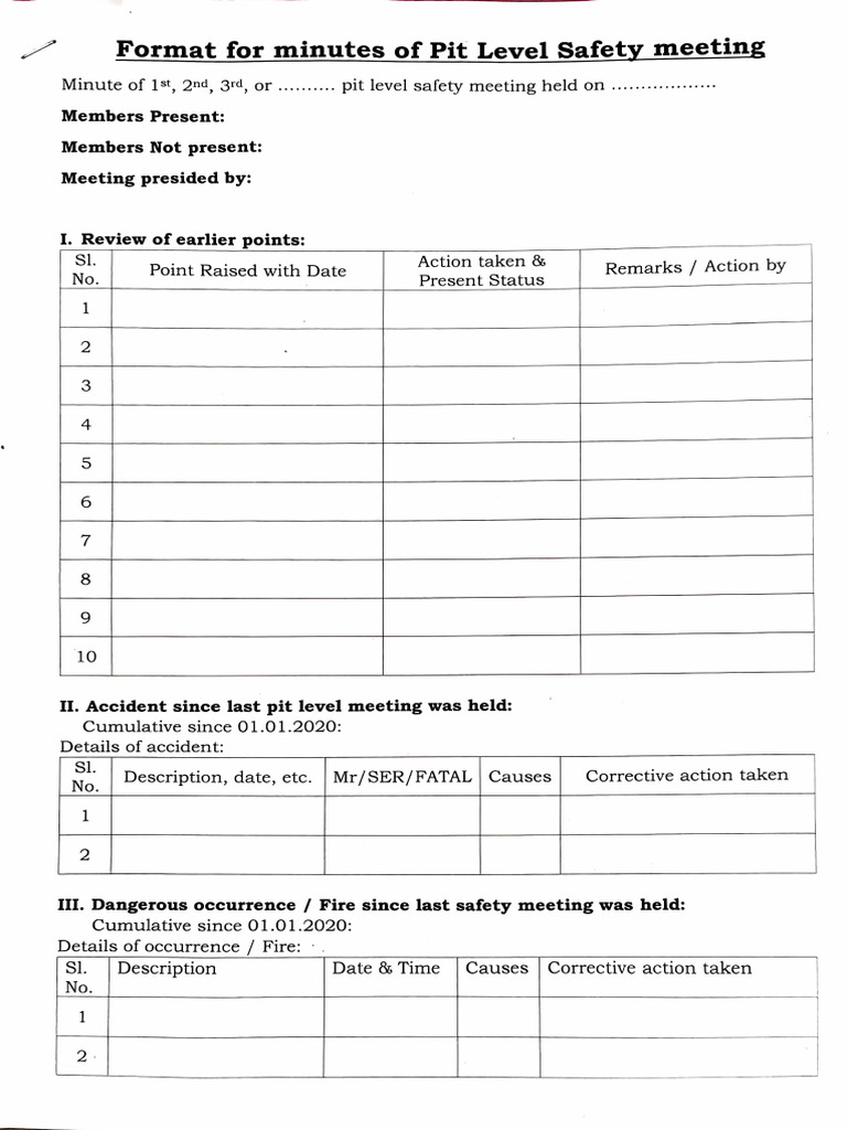 Pit Level Meeting Format | PDF | Safety