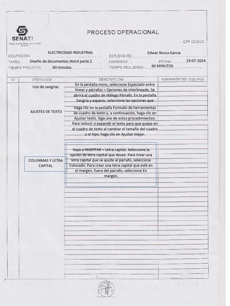 Proceso Operacional Word Parte 2 | PDF | Informática