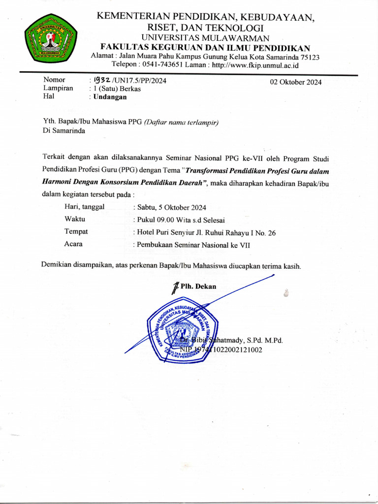 Undangan Semnas Luring | PDF