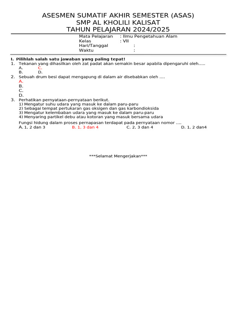 Asas Ipa Vii | PDF | Sains & Matematika