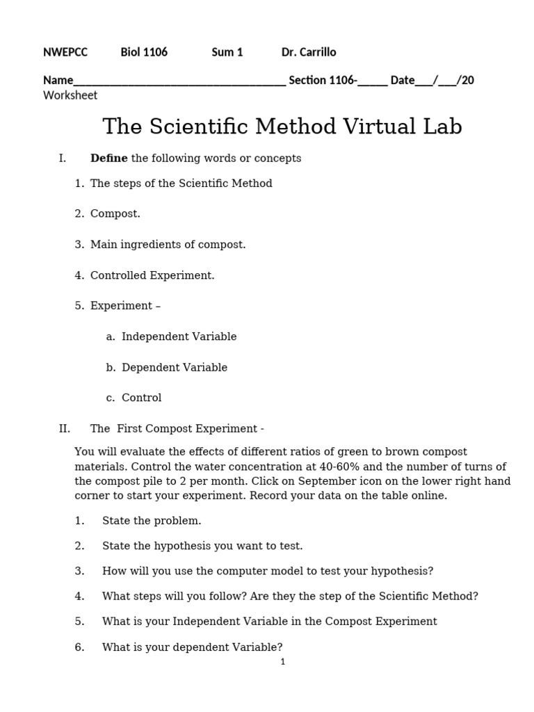 Scientific Method in Compost Experiment | PDF