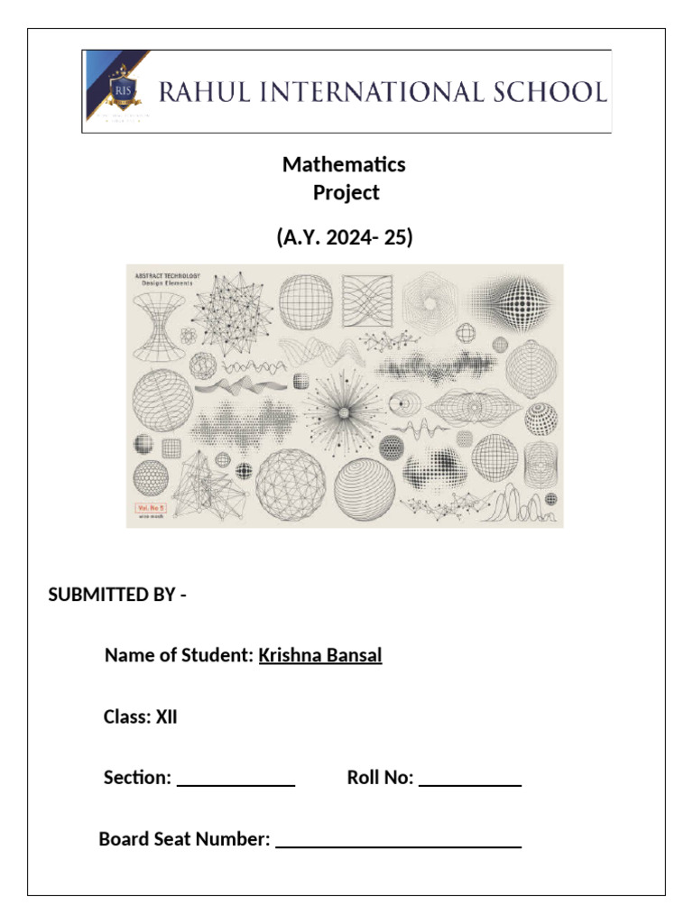 Final Maths Project 2024-25 | PDF | Pattern | Mathematics