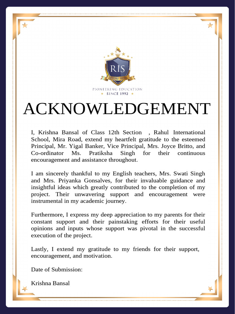 English Certificate and Acknowledgement | PDF
