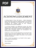 Acknowledgement For Class 12 Project | PDF