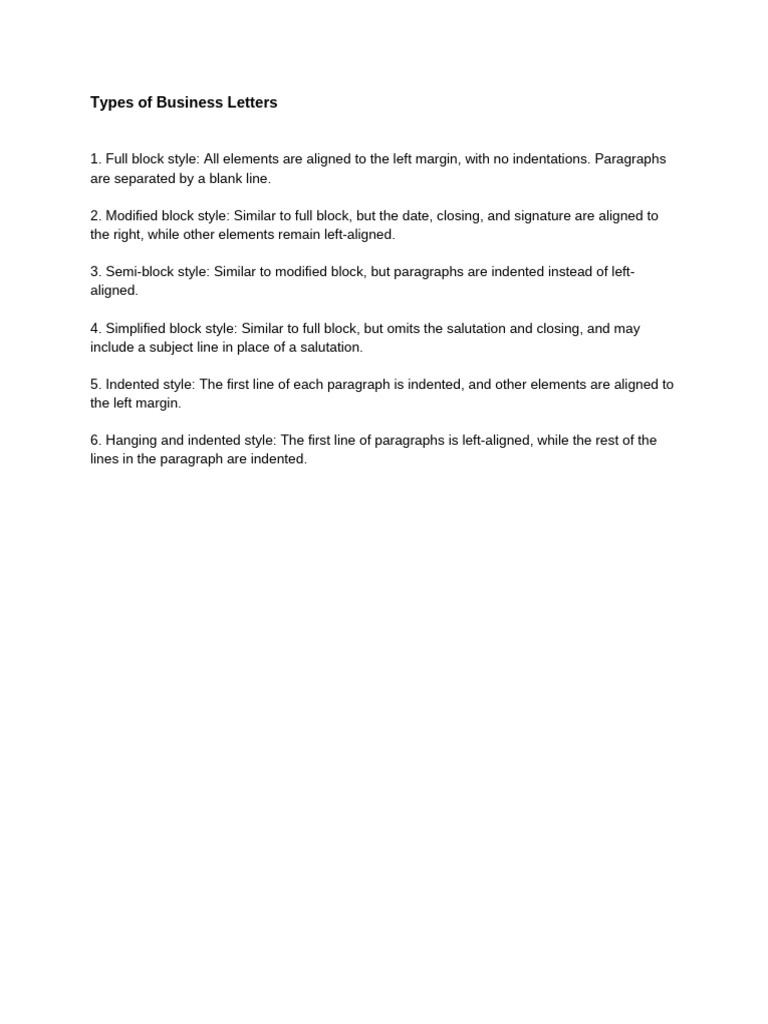Types of Business Letters | PDF