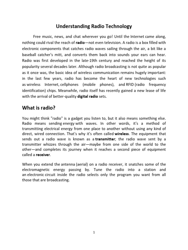 Understanding Radio Technology Basics | PDF | Radio | Radio Wave