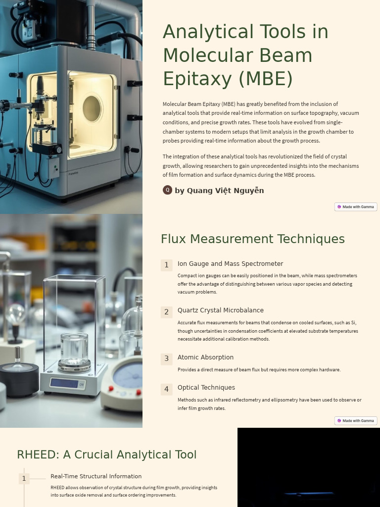 Analytical Tools in Molecular Beam Epitaxy MBE | PDF | Spectroscopy | Molecular Physics