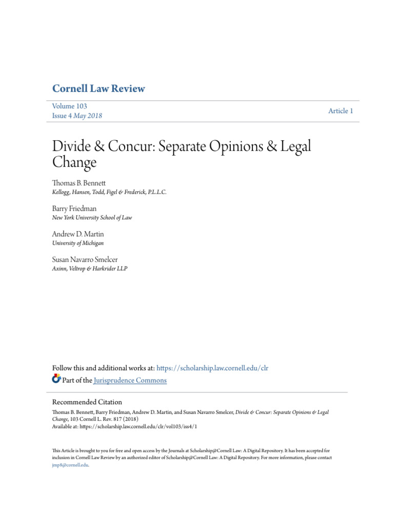 Divide Concur Separate Opinions Legal Change-1 | PDF | Commerce Clause ...