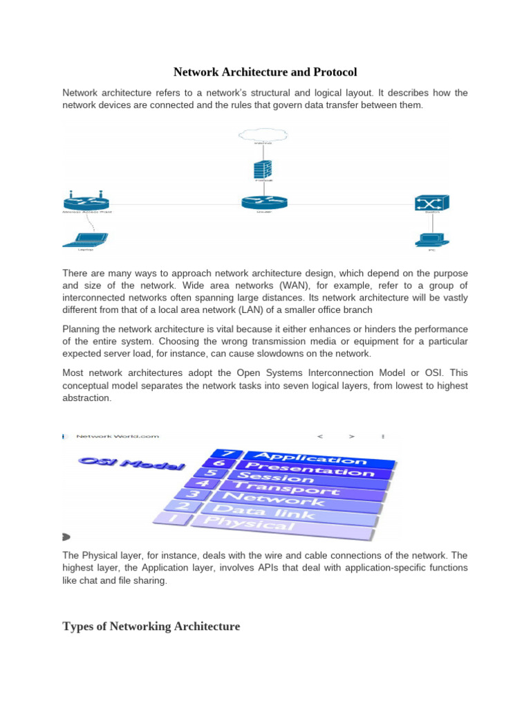 Network Architecture and Protocol | PDF | Computer Network | Osi Model