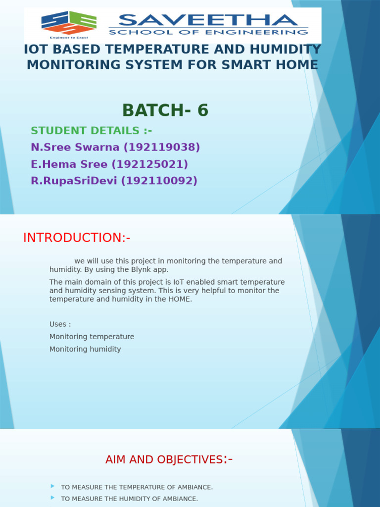 Iot Based Temperature and Humidity Monitoring System For System Home ...
