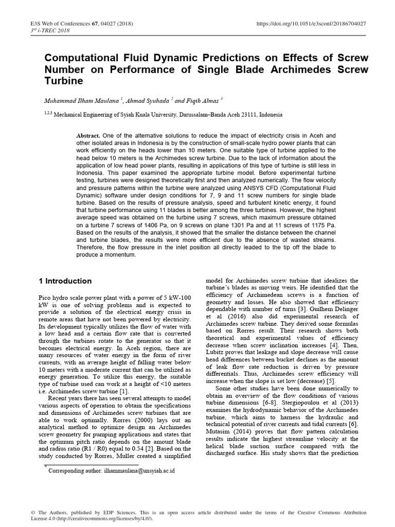 Computational Fluid Dynamic Predictions | PDF | Turbine | Propeller