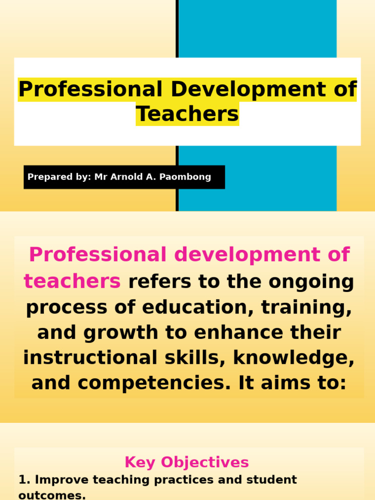 Professional Development For Teachers Report BY Arnold Paombong | PDF ...