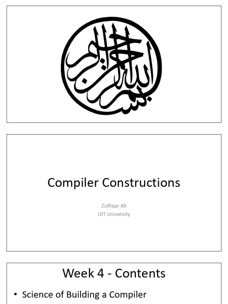 Compiler Construction Week 4 | PDF | Compiler | Program Optimization