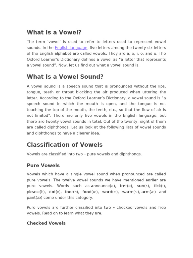 Vowel | PDF | Vowel | English Language Vowel | PDF | Vowel | English Language