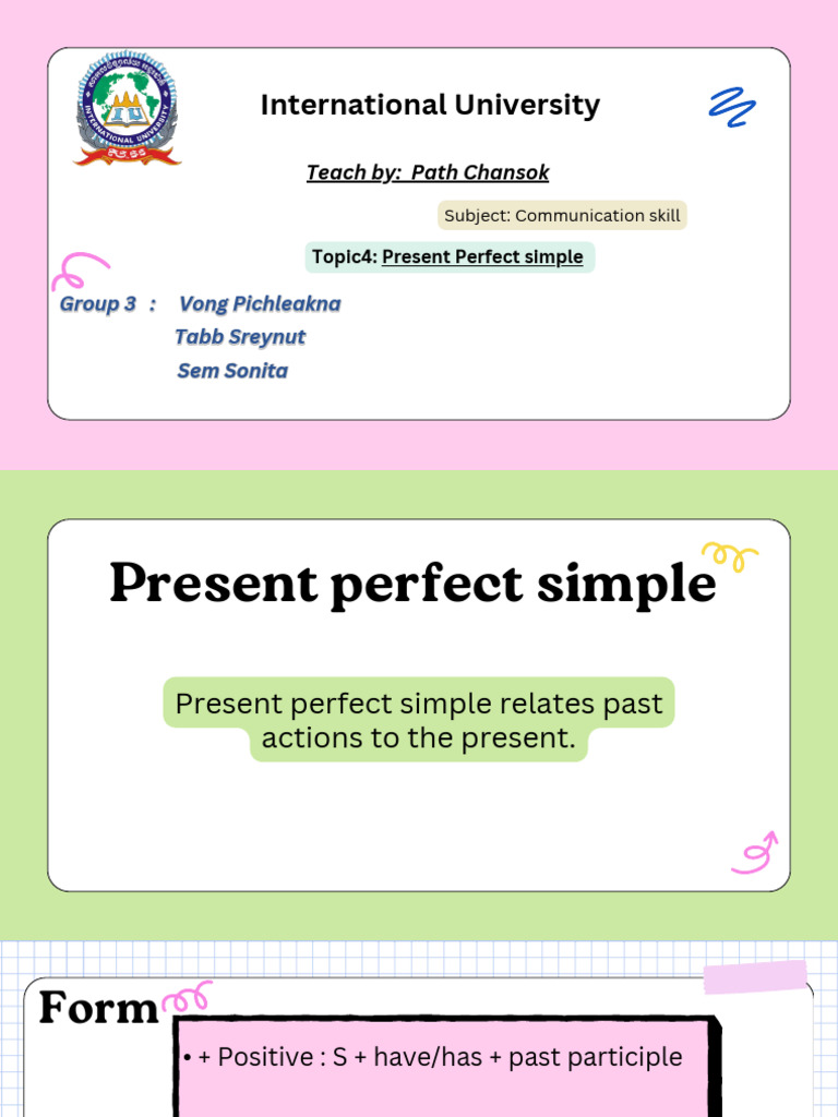 Present Perfect Simple PDF | PDF | Career & Growth
