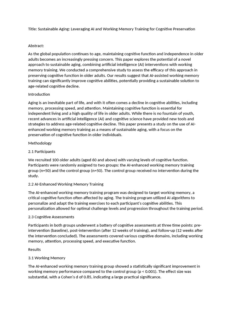 Full Paper | PDF | Working Memory | Executive Functions