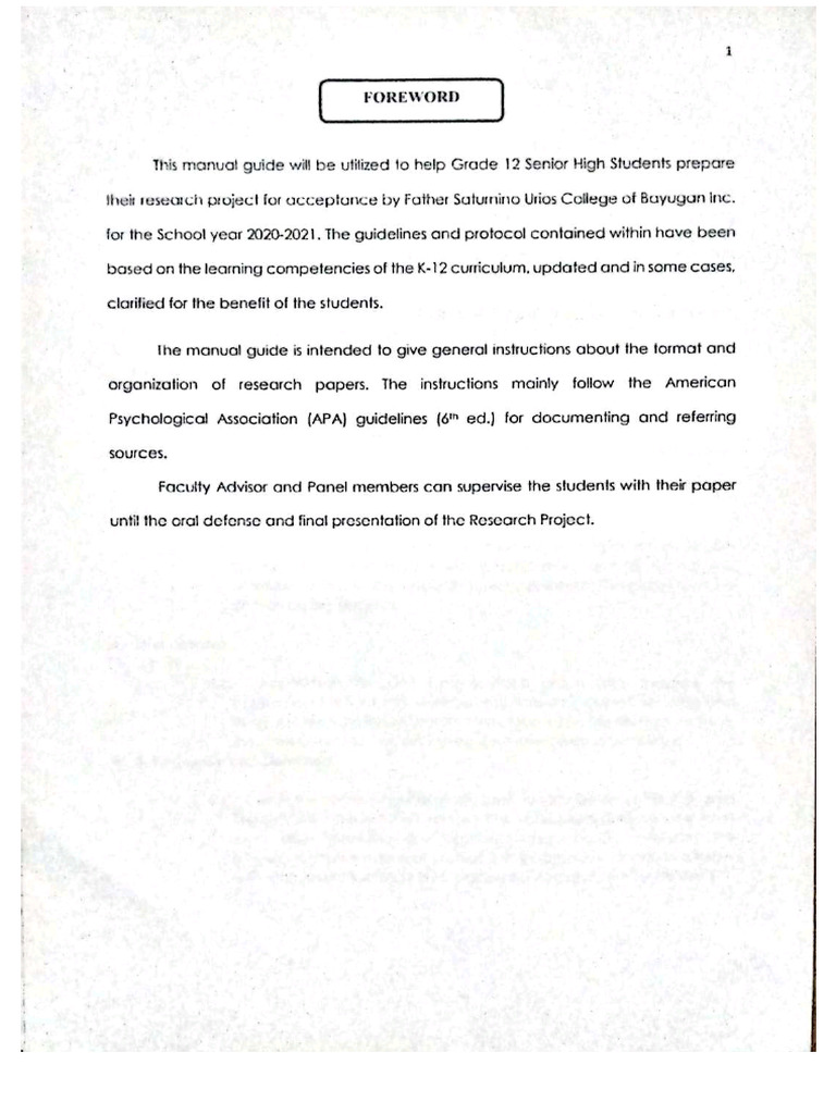 Student Research Manual | PDF