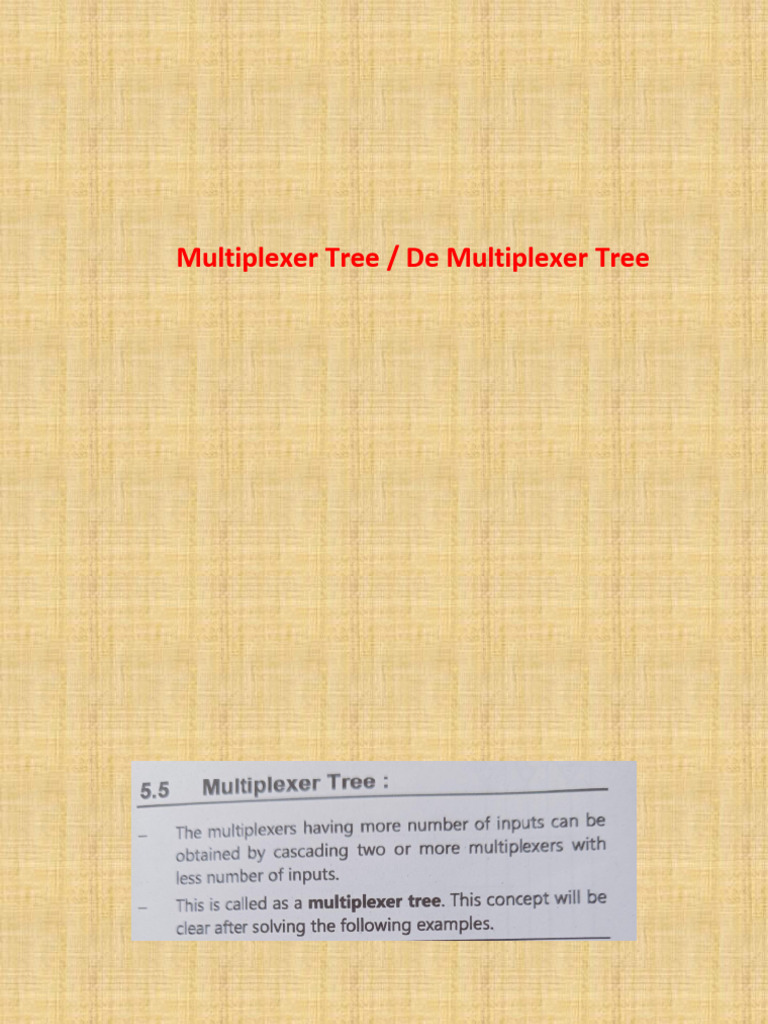 Mux Tree and D Mux Tree | PDF
