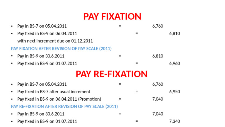 Pay Fixation | PDF
