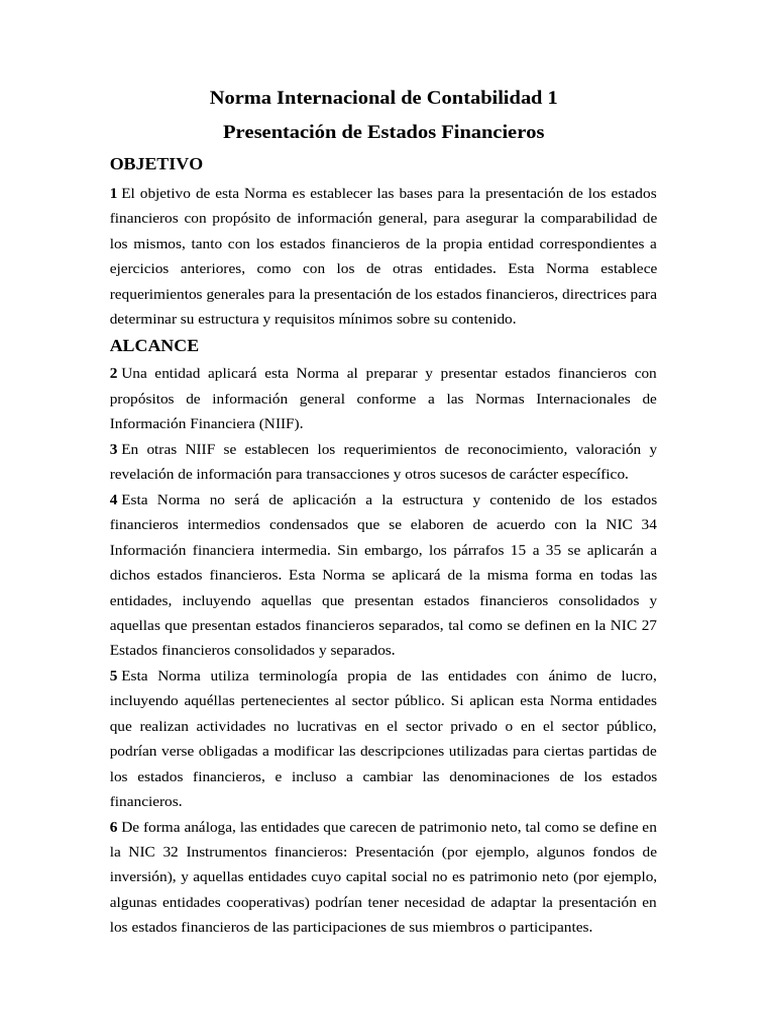 Resumen Nic1 | PDF | normas internacionales de INFORMACION FINANCIERA ...