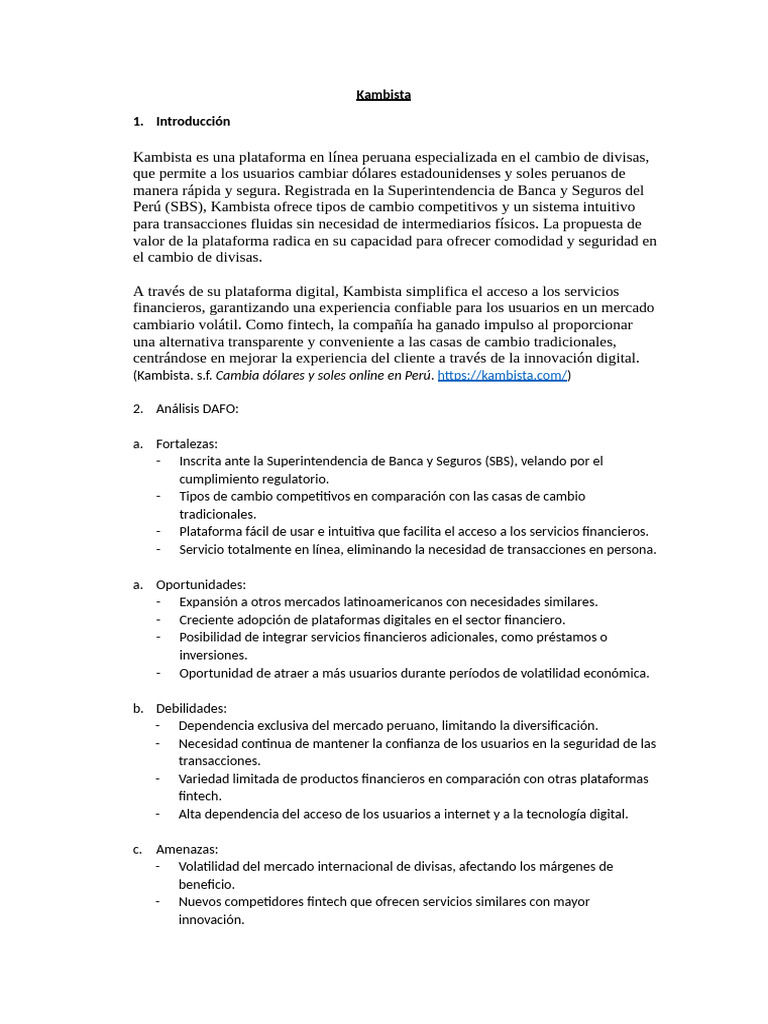 Kambista: Cambio de Divisas en Perú | PDF | Sector privado | Economias