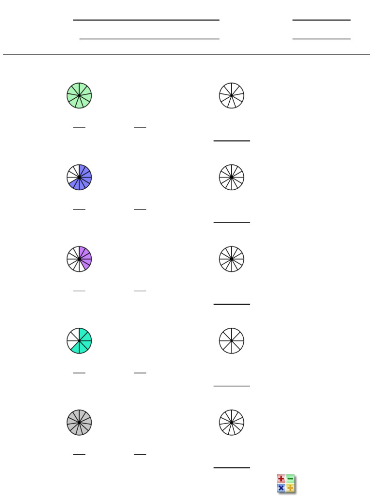 Fractions Subtracting Simple Visual | PDF