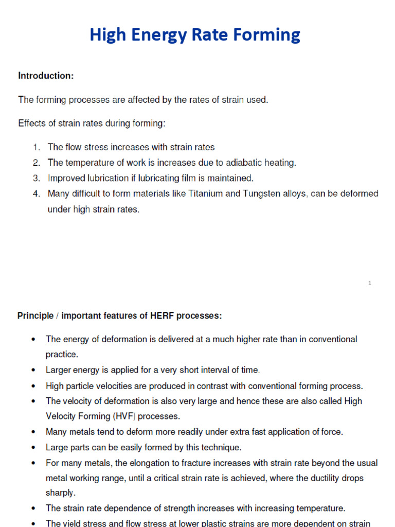 MF - 09 High Energy Rate Forming | PDF | Technology & Engineering