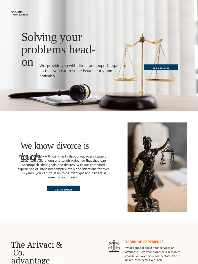 Dark Blue Black Law Firm Sleek Corporate Law Firm Website | PDF ...