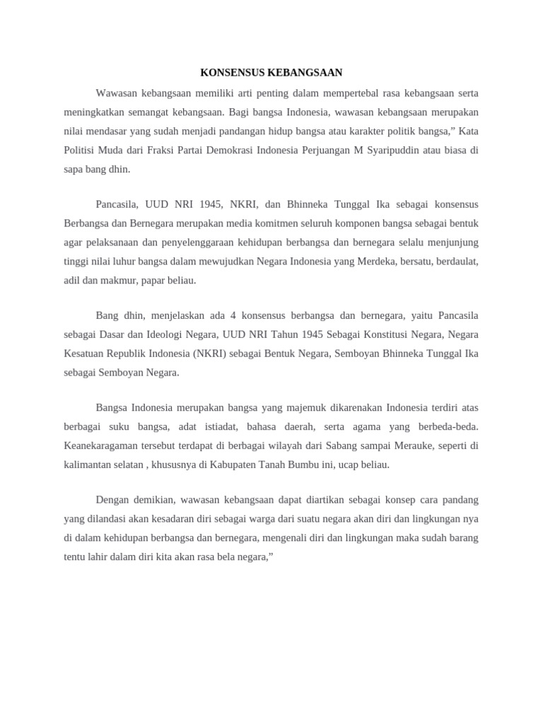Konsensus Kebangsaan | PDF | Agama & Spiritualitas