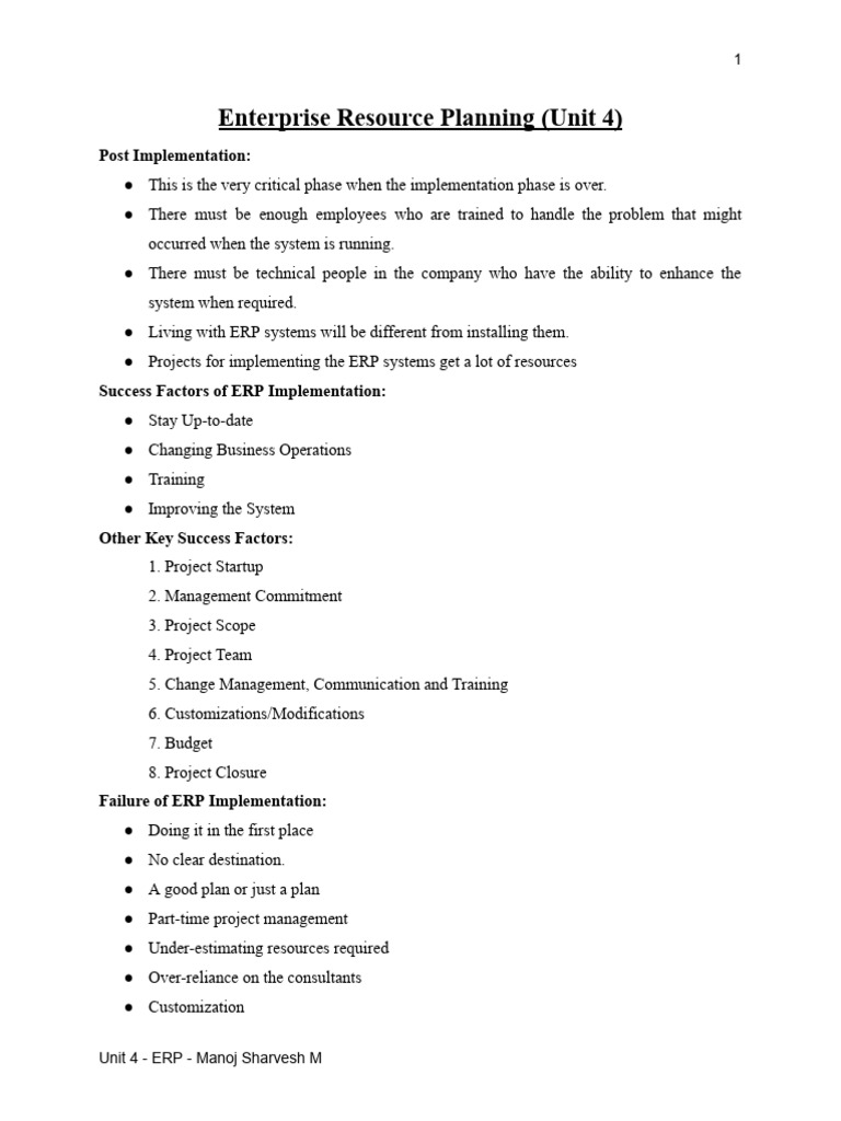 ERP (Unit 4) | PDF