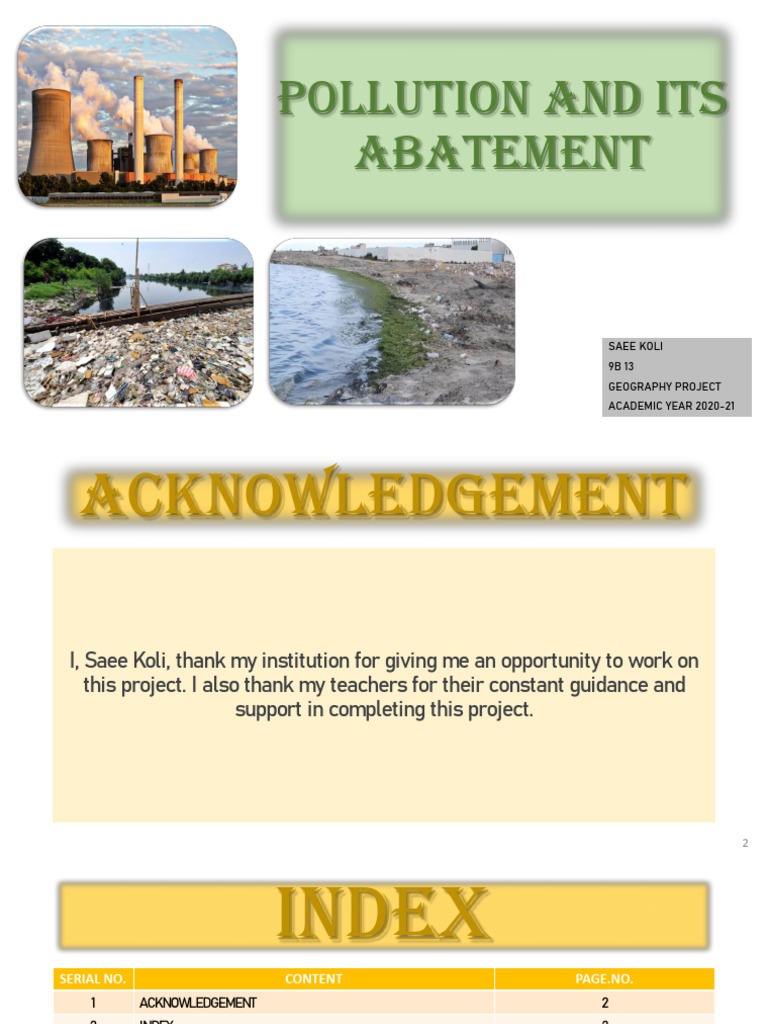 Geog Pro Pollution and Its Abatement | PDF | Noise | Pollution