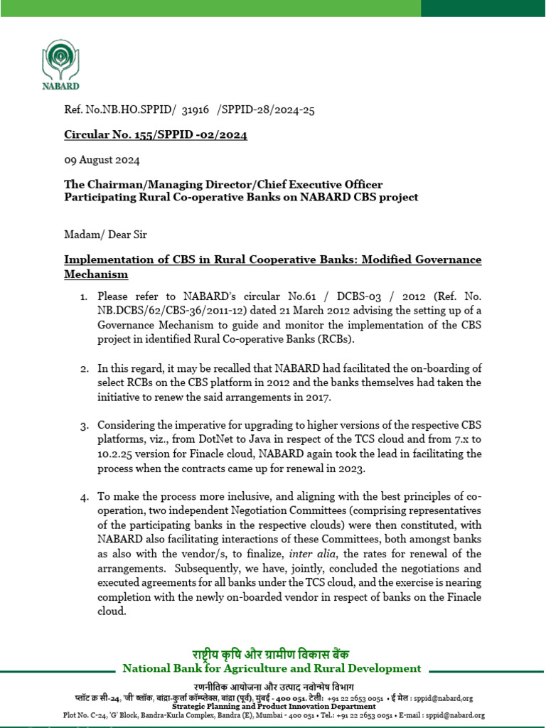 NABARD CBS in Rural Cooperative Banks - Modified Governance Mechanism ...