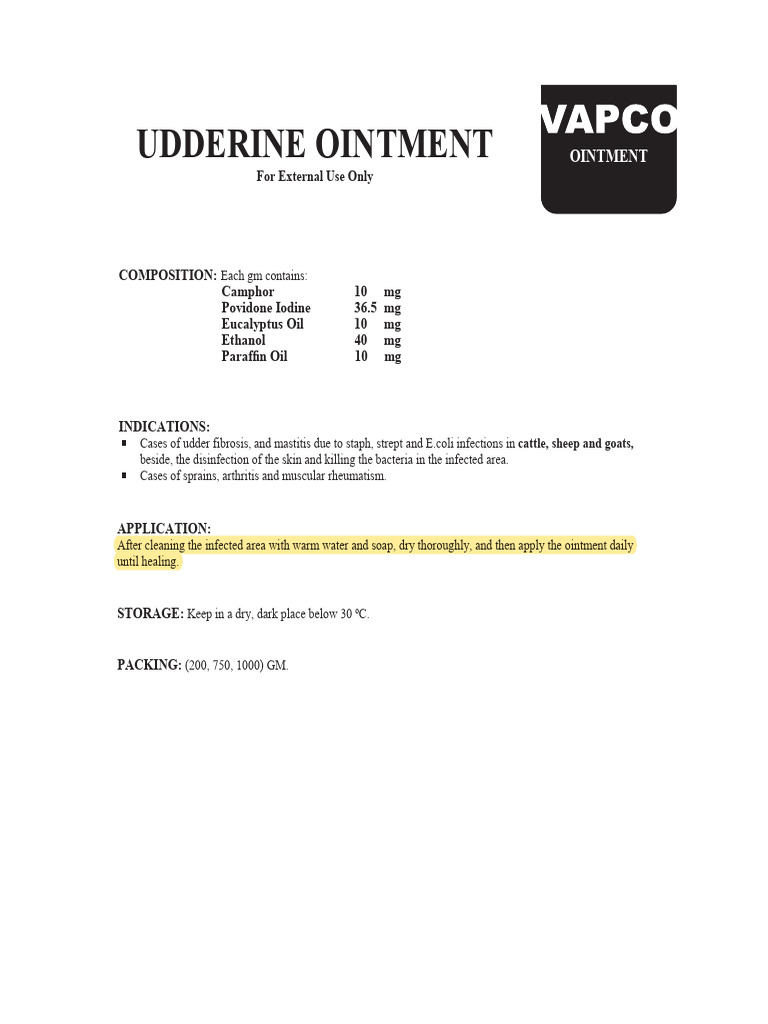 Udderine Ointment | PDF