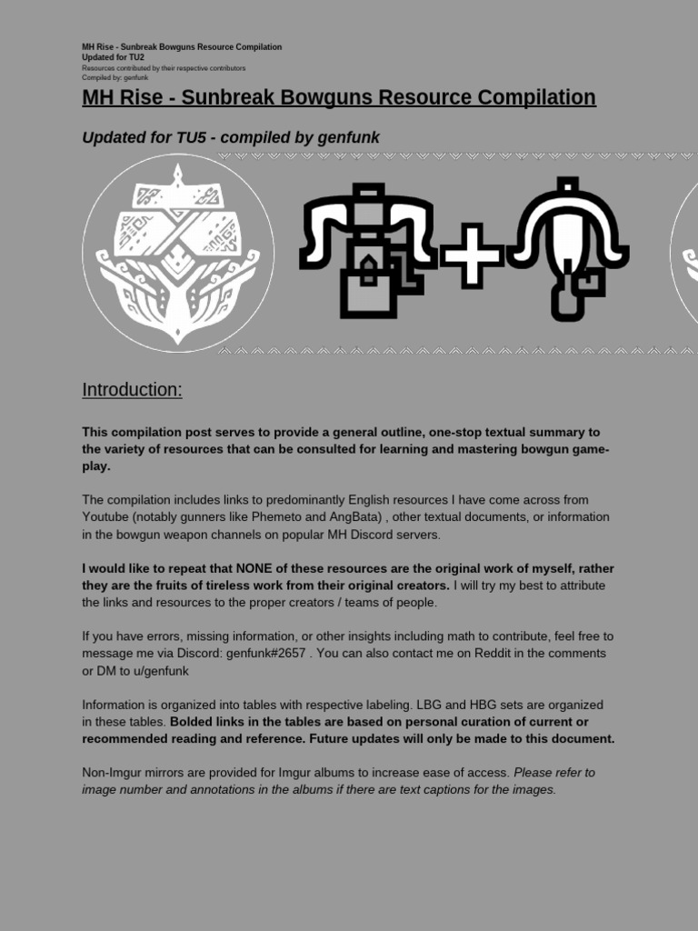 MHR Sunbreak Bowguns Resource Compilation | PDF MHR Sunbreak Bowguns Resource Compilation | PDF