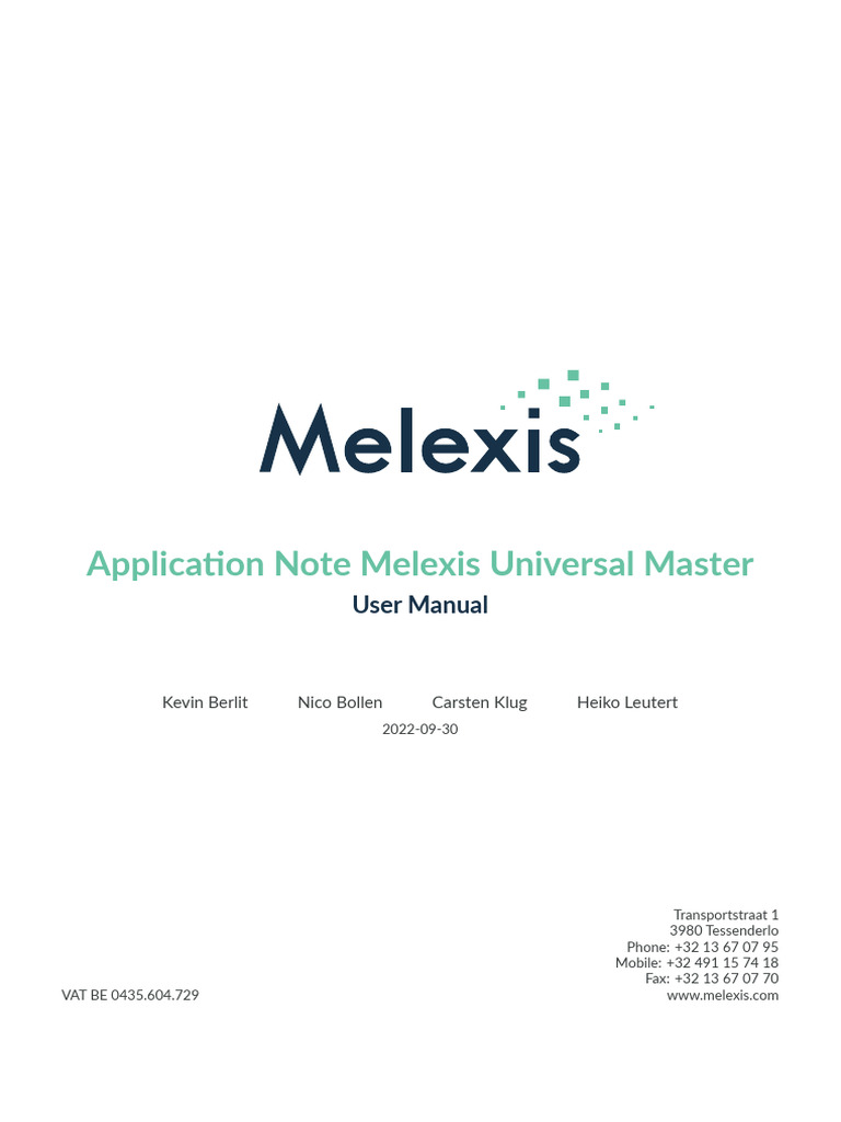 Melexis Universal Master Manual | PDF | Usb | Computing