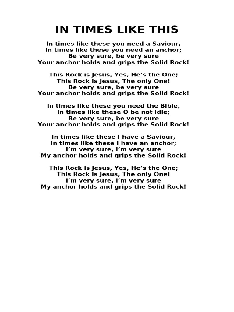 In Times Like This | PDF