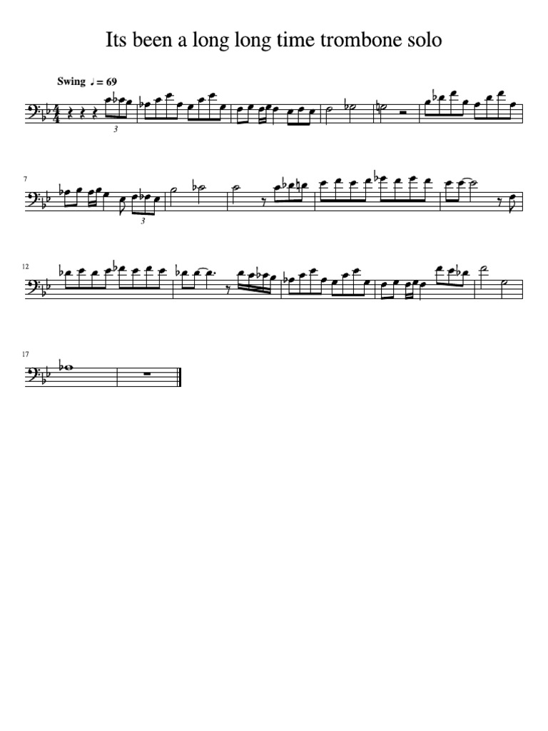 Its Been A Long Long Time Trombone Solo | PDF