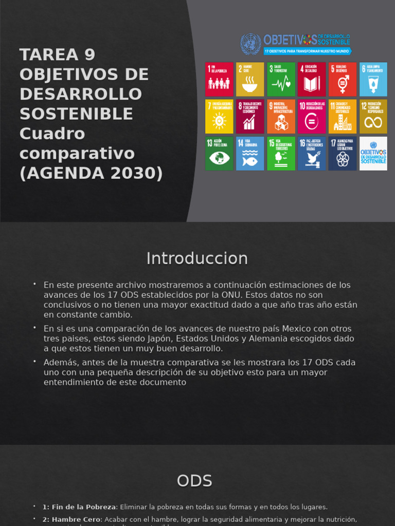 OBJETIVOS DE DESARROLLO SOSTENIBLE Cuadro Comparativo (AGENDA 2030) | PDF | Sustentabilidad ...