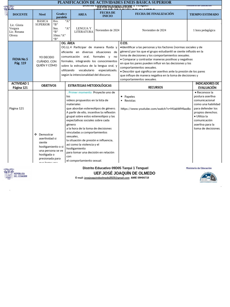 Plan Eneis-5 | PDF | Comportamiento | Ciencias del comportamiento